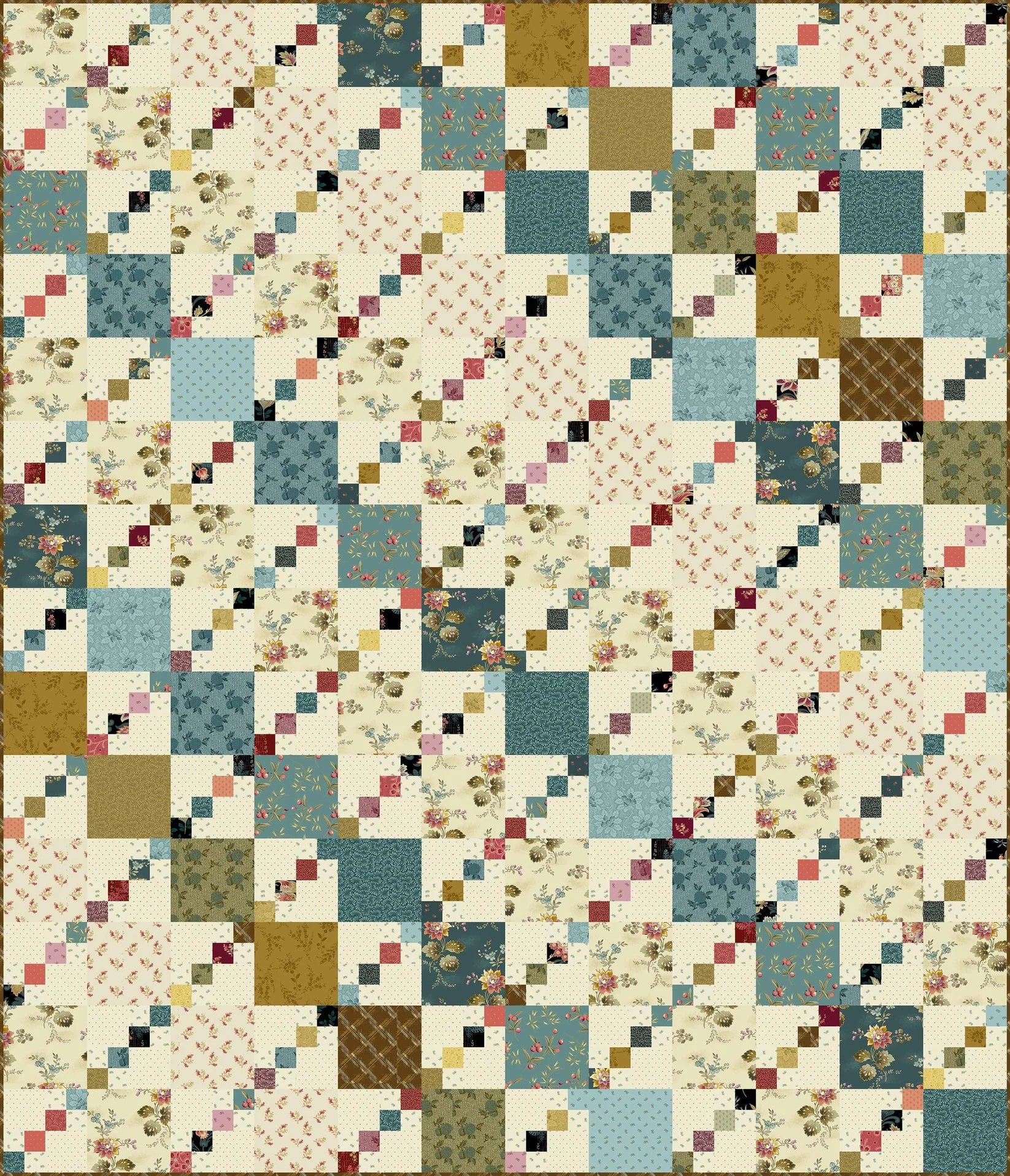 LBQ - Double 4 Patch - 1734 - papirsmønster – Blossom Quilt